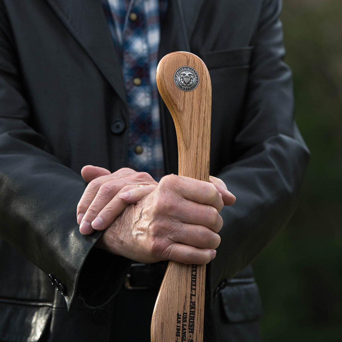 Personalized Handcrafted Veterans Walking Stick – Brazos Walking Sticks