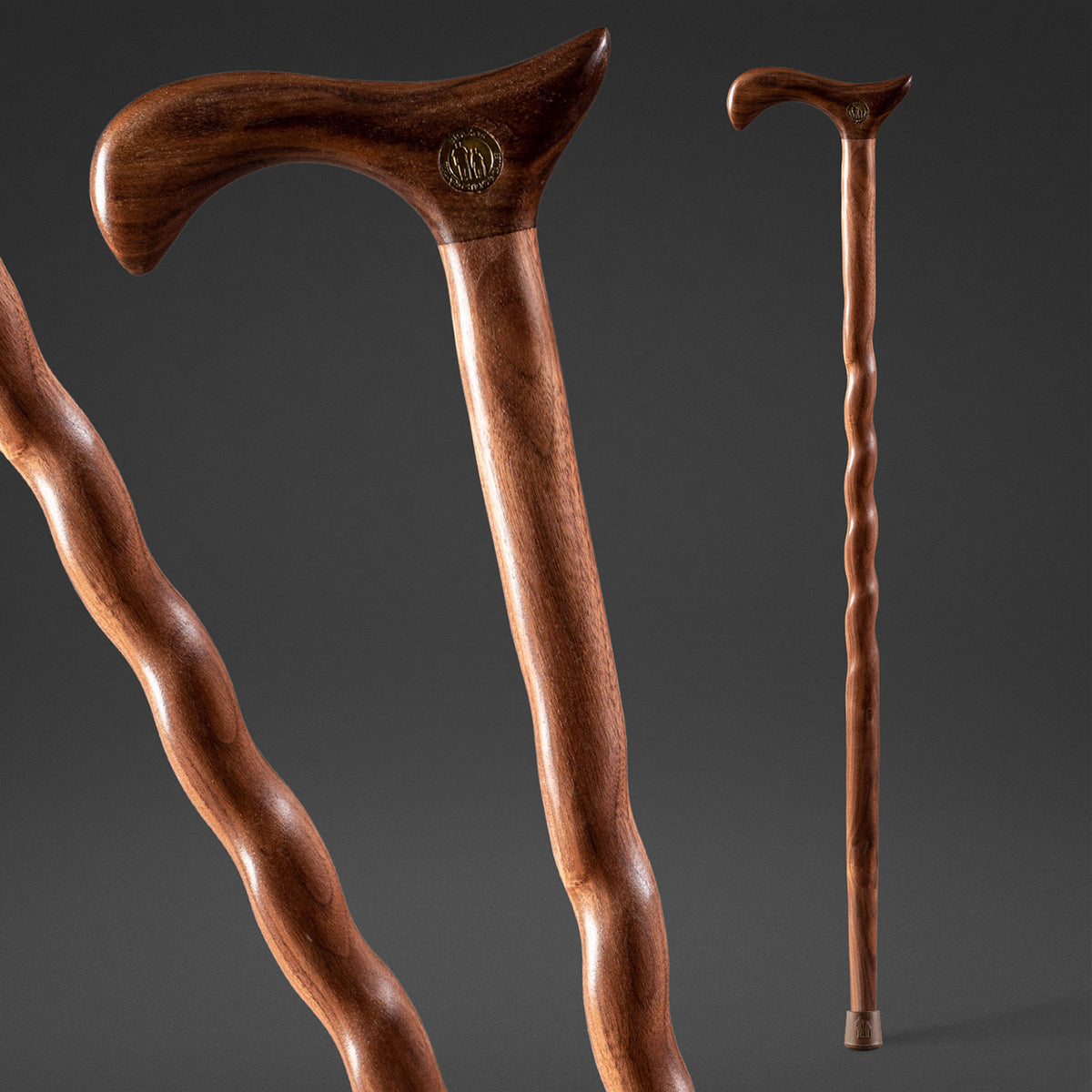 Twisted Walnut Derby Handcrafted Walking Cane 34" – Brazos Walking Sticks