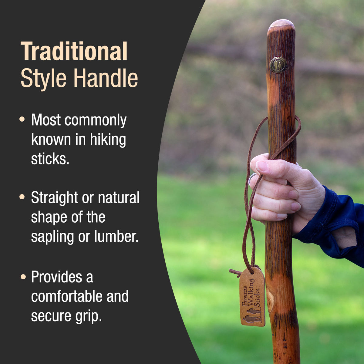 Hickory Rustic Walking Stick – Brazos Walking Sticks