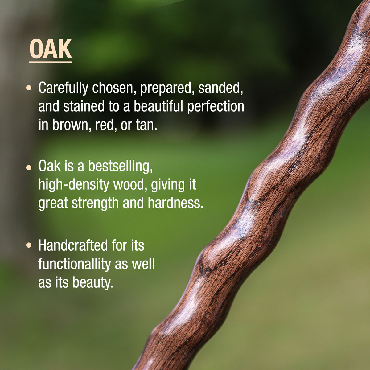 Twisted Oak Traditional Handcrafted Walking Cane 37" – Brazos Walking ...