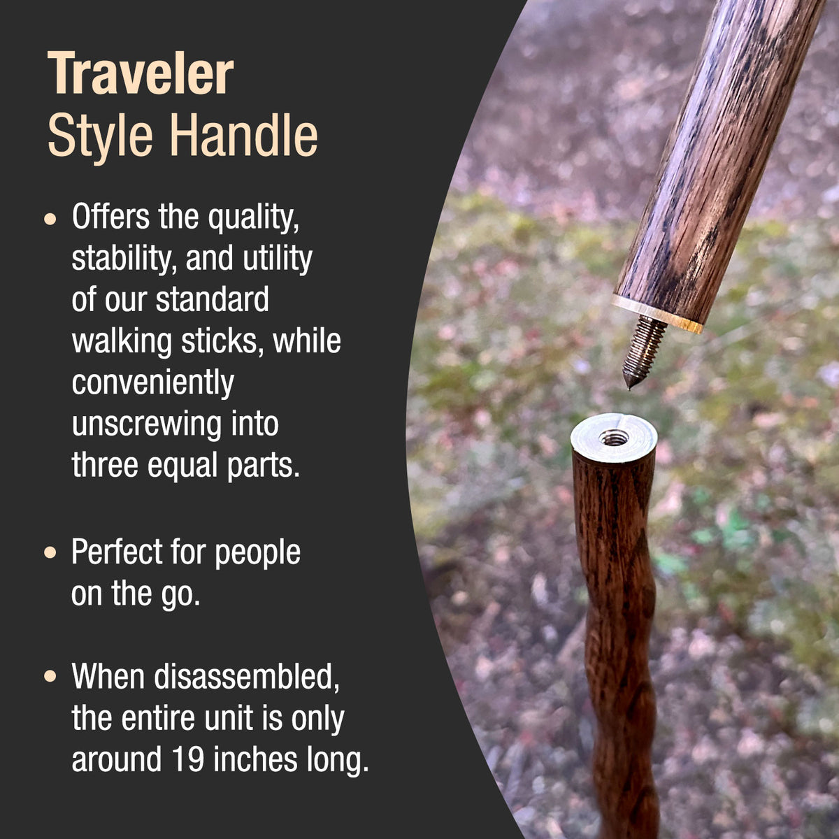 Twisted Oak Traveler's Handcrafted Walking Stick 55" – Brazos Walking ...