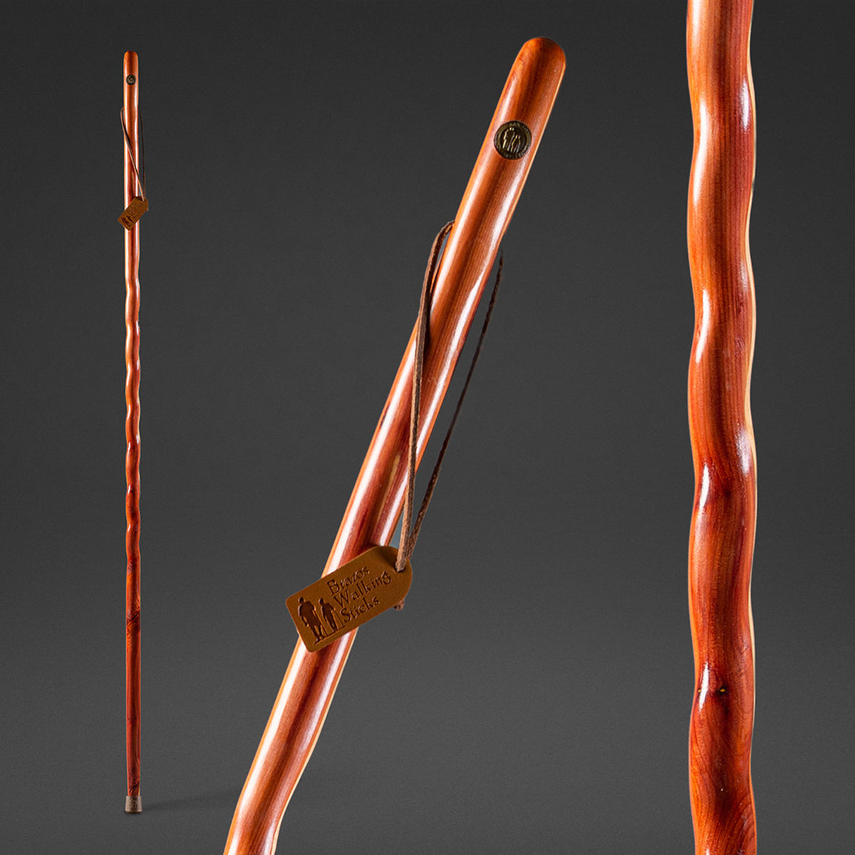 Twisted Cedar Backpacker Handcrafted Walking Stick – Brazos Walking Sticks