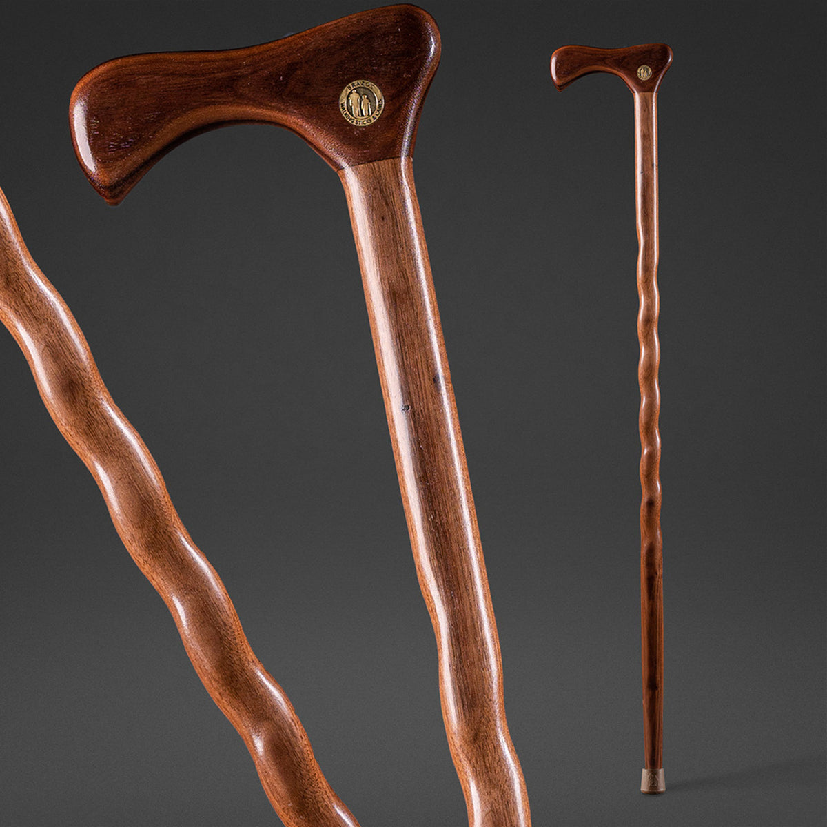 Twisted Walnut Traditional Handcrafted Walking Cane 37" – Brazos ...